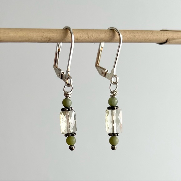 Hand Crafted | Jewelry | Sterling Silver Faceted Jadeite Jade Earrings ...